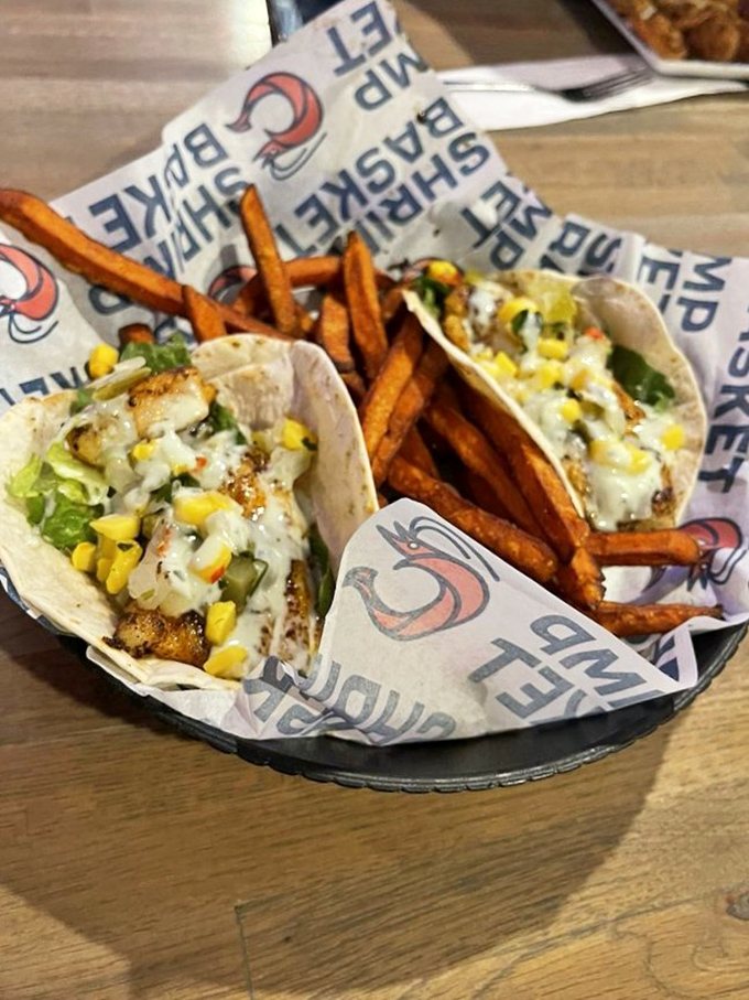 These fish tacos are doing things that would make a beach shack in Baja take notes.