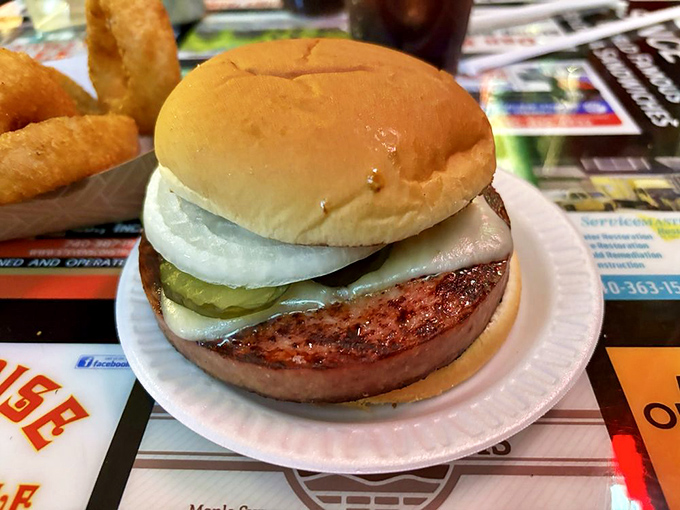 Behold the star of the show &ndash; a thick-cut bologna masterpiece with pickles and onions that makes Oscar Mayer weep with inadequacy.