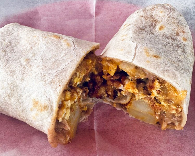 This breakfast burrito isn't just morning fuel—it's a portable fiesta wrapped in a tortilla, ready to transform your day from ordinary to extraordinary.
