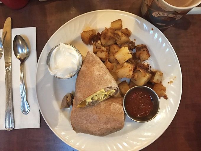 Breakfast burritos: where morning meets vacation. This hearty wrap, paired with those legendary Cajun potatoes, is the breakfast equivalent of hitting the snooze button on Monday.