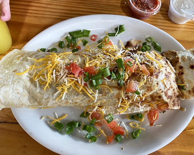 Behold the breakfast burrito that launches road trips! Stuffed with eggs, cheese, and topped with fresh scallions&mdash;it's Florida's answer to morning hunger.