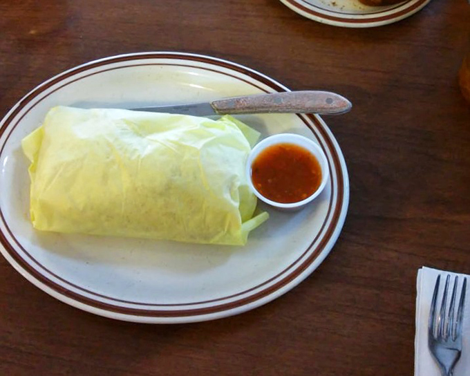 Breakfast burritos at Teddy's don't need fancy wrapping&mdash;just a perfect yellow envelope of eggs stuffed with goodness and a side of salsa for dipping.