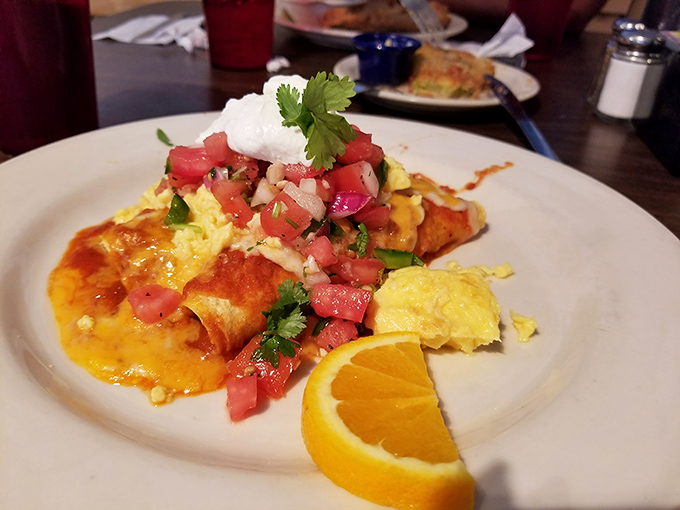 Breakfast enchiladas that make you question why you ever settled for cereal&mdash;vibrant, saucy, and topped with enough fresh pico to wake up your taste buds.