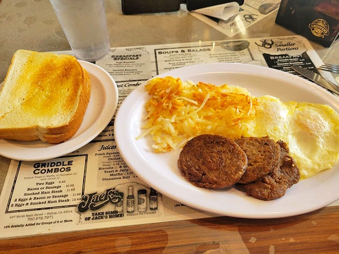 Breakfast perfection doesn't need to be complicated &ndash; eggs, hash browns, and sausage patties that would make your grandmother proud.