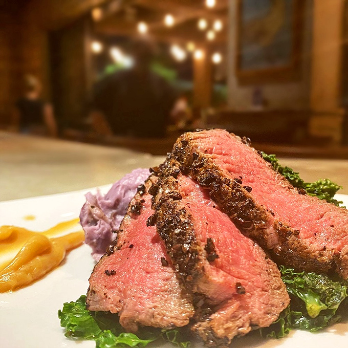 Behold the star of our show: perfectly seared brisket with that coveted pink smoke ring. This isn't just meat—it's a masterclass in patience and technique.