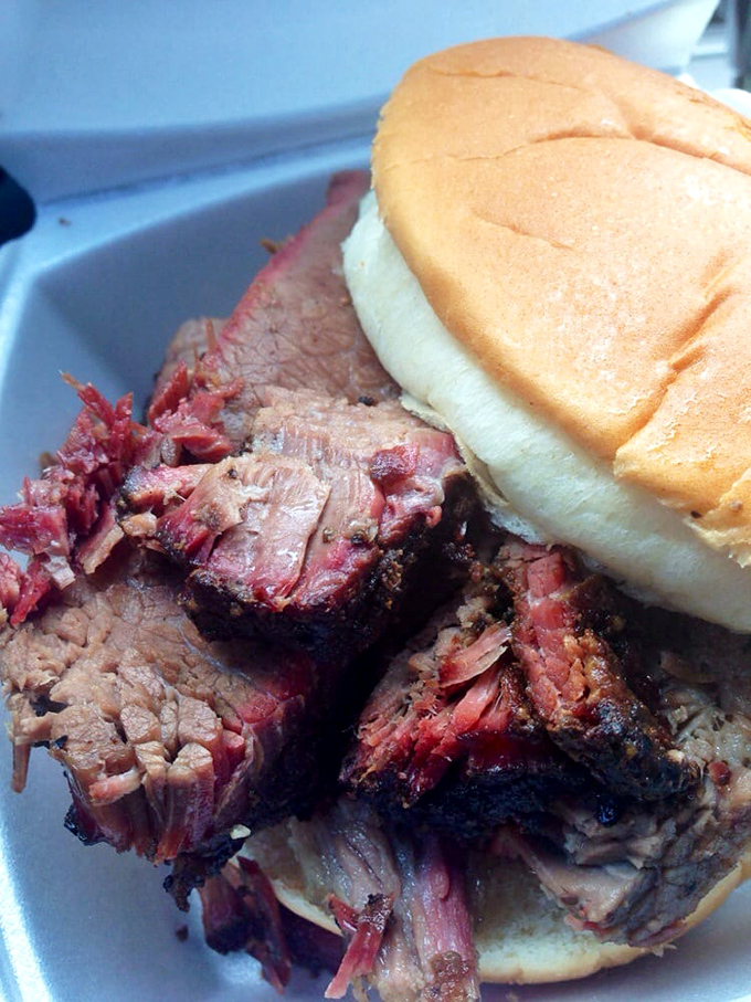 Brisket with that perfect smoke ring&mdash;the barbecue equivalent of finding the Hope Diamond in your backyard. Worth every bite.