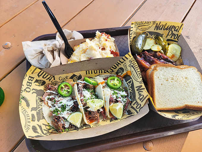 These brisket tacos aren't just breaking genre rules&mdash;they're creating a whole new delicious category. The lime and jalape&ntilde;os add that perfect zing!