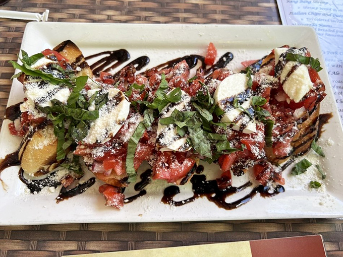 This bruschetta isn't just an appetizer&mdash;it's edible artwork, where fresh tomatoes, basil, and balsamic create a symphony of summer flavors.