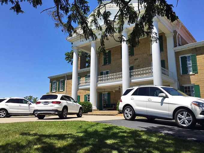 Bryn Du Mansion's stately columns command respect while its welcoming presence whispers "come explore my stories."