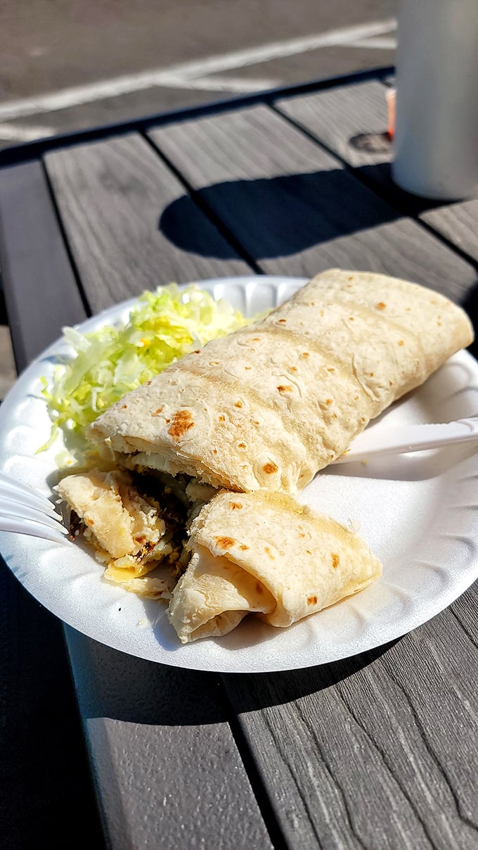 This isn't one of those Instagram-bait burritos. It's the real deal - perfectly grilled tortilla, simple fillings, executed with generations of know-how.