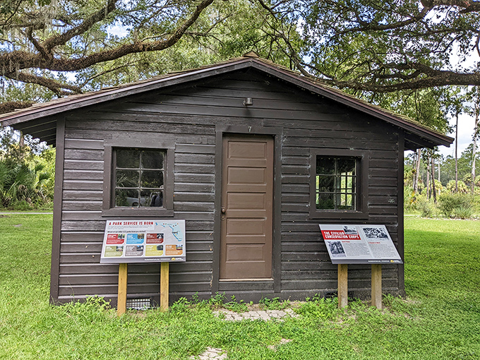 This humble wooden cabin tells stories of the 1930s CCC workers who built it&mdash;Florida's history lesson with the comfort of actual walls.