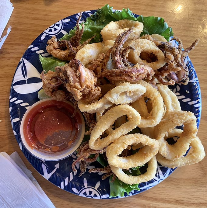Golden-fried calamari that doesn't need a passport to transport you to coastal bliss. Crispy, tender, and ready for that perfect dunk.