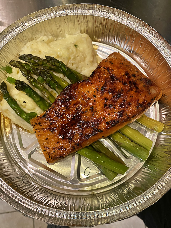 The star of the show: caramelized salmon that glistens with sweet-savory perfection. One bite and you'll wonder why you ever ate salmon any other way.