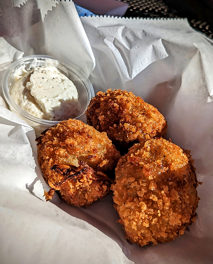 Golden orbs of cheesy perfection that would make any mozzarella stick jealous &ndash; resistance is futile, folks.