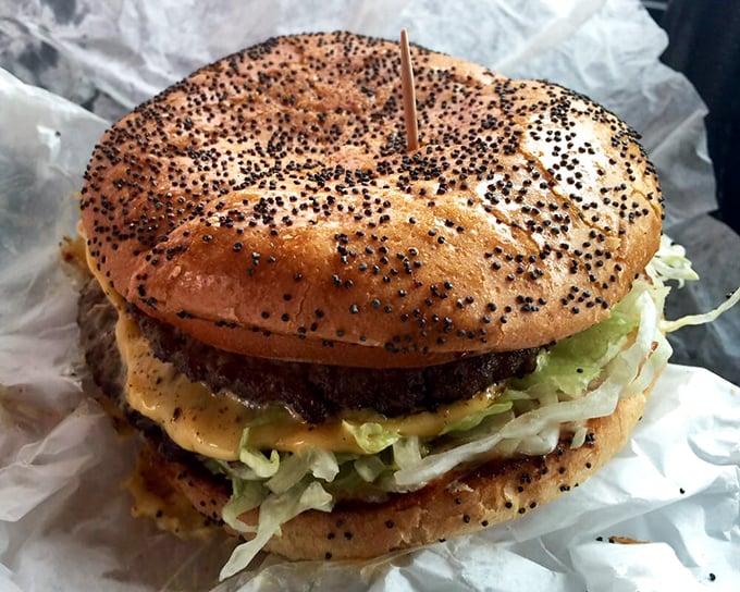 Poppy seed bun, fresh lettuce, special sauce&mdash;this isn't just lunch, it's a masterclass in burger architecture that puts modern gourmet versions to shame.