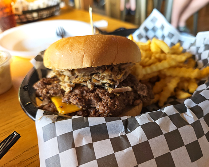 Behold the burger that launched a thousand road trips&mdash;your arteries just filed a formal complaint.
