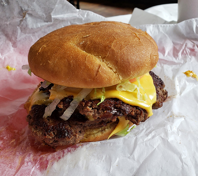 Behold the star of the show: a cheeseburger so perfectly executed it makes you wonder if other burgers have just been practice runs all along.