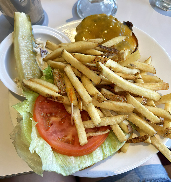 This isn't just a burger&mdash;it's edible nostalgia, where every bite comes with a side of perfectly golden fries and zero regrets.