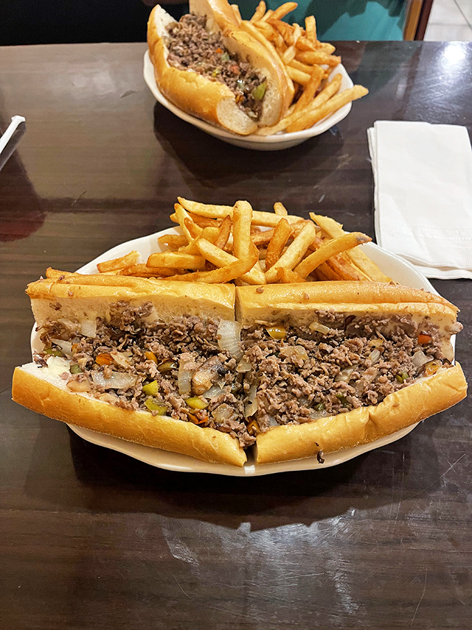 Behold the star attraction &ndash; a cheesesteak so perfectly proportioned that Philadelphia might need to check its rearview mirror.