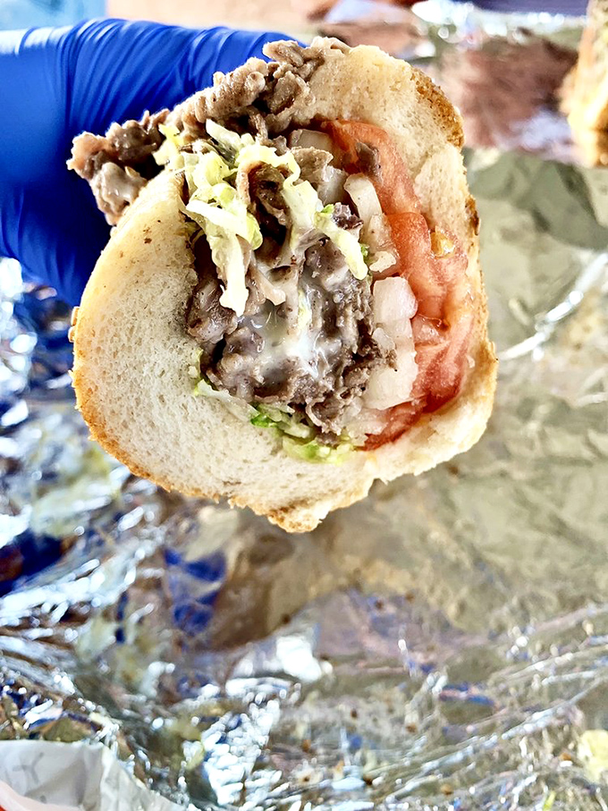 The holy grail of cheesesteaks &ndash; perfectly seasoned meat, melty cheese, and fresh toppings all embraced by a roll that deserves its own fan club.