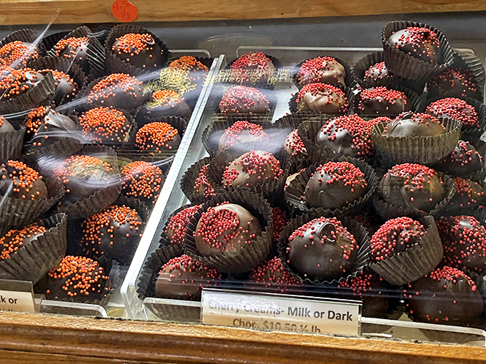 These cherry creams aren't just candies—they're little chocolate-covered jewels with festive sprinkles that practically beg to be photographed before eaten.