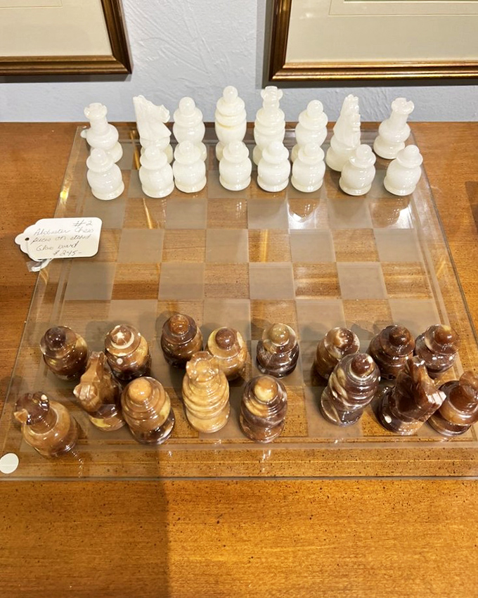 Chess, but make it fancy! This alabaster and onyx set turns game night into a sophisticated affair worthy of The Queen's Gambit.