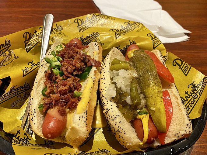 Two masterpieces that prove hot dogs can be both comfort food and culinary art in the same bite.