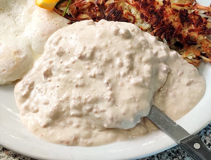 Behold the legendary chicken fried steak, swimming in peppery country gravy&mdash;a dish so good it should have its own theme music.
