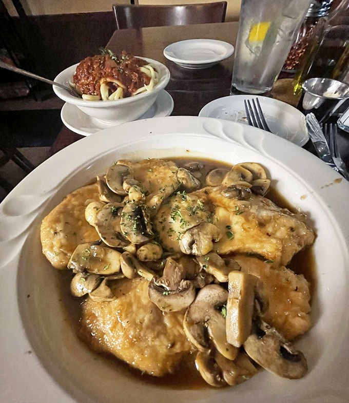 Behold the legendary Chicken Marsala &ndash; tender cutlets swimming in a mushroom-laden sauce so good you'll want to bottle it and use it as cologne.