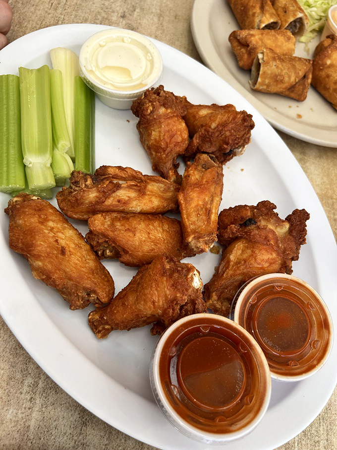 These wings aren't just fried, they're transformed &ndash; golden-brown perfection with the kind of crispiness that makes time stand still.