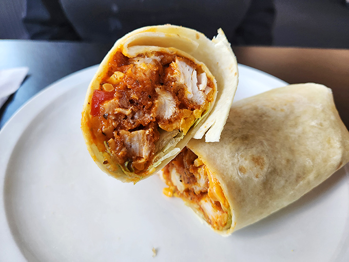 This isn't just any chicken wrap&mdash;it's a masterclass in texture and flavor. The kind of handheld happiness that makes you wonder why you ever ate anything else.