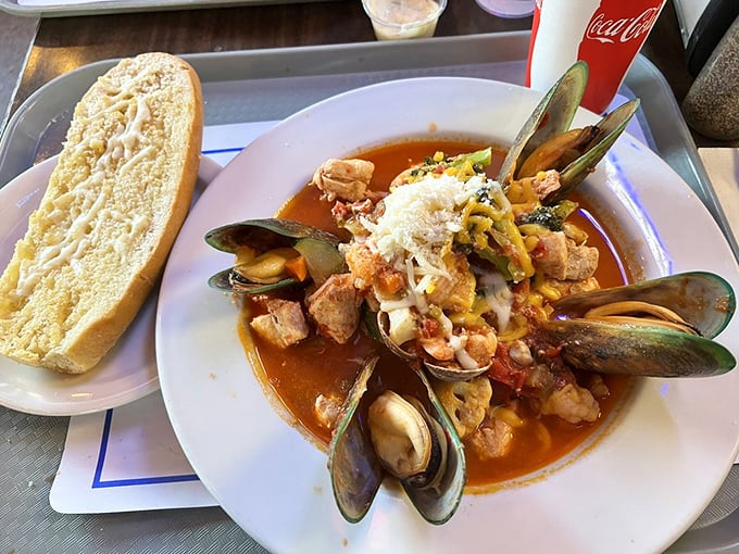 The cioppino at Andria's isn't just soup&mdash;it's a maritime United Nations where mussels, shrimp, and fish hold their summit in tomato broth.