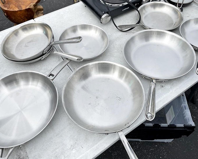 Professional-grade pans without the professional-grade prices. These gleaming beauties have probably flipped more pancakes than IHOP on a Sunday morning.