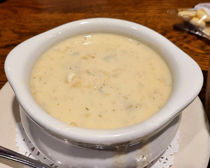This isn't just clam chowder; it's a creamy bowl of maritime history that makes you wonder why you've been settling for the canned stuff all these years.