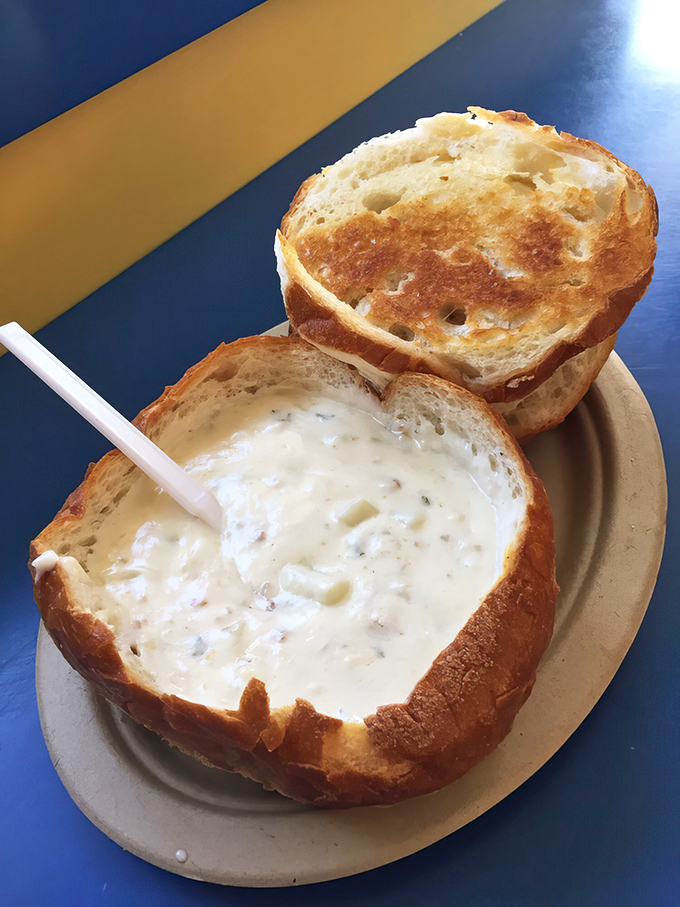 This bread bowl of clam chowder could make a New Englander weep tears of joy &ndash; and jealousy.
