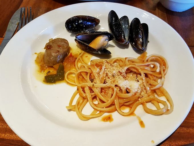 Not just pasta! These perfectly steamed mussels and al dente linguine prove that Stancato's seafood game is stronger than Lake Erie's current.