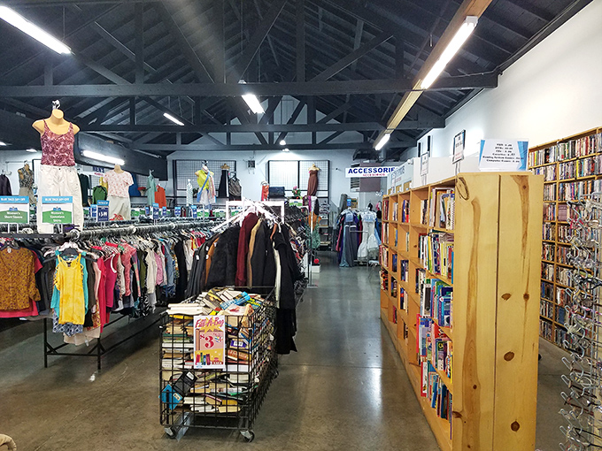 Racks of clothing organized better than your closet, with prices that won't require a second mortgage.