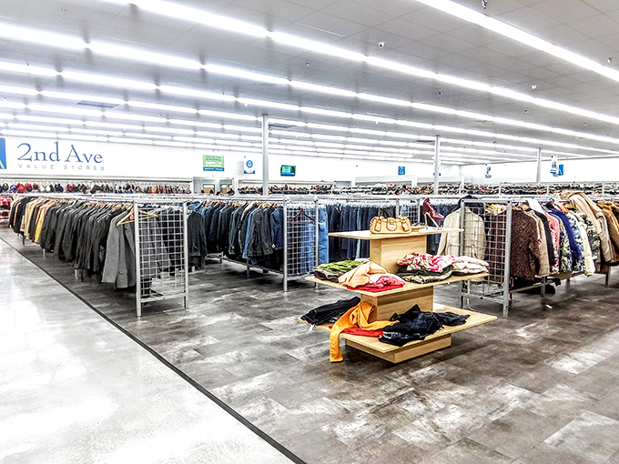 Rack after rack of fashion possibilities, like a department store that time-traveled through five decades simultaneously.