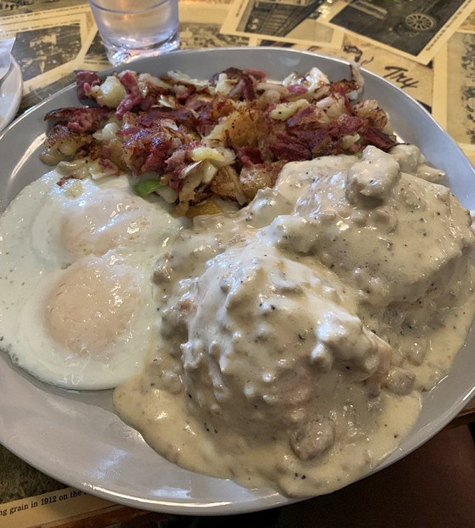 Behold the Signature Corned Beef Hash—where slow-roasted meat meets caramelized cabbage in a relationship that makes other breakfast foods jealous.