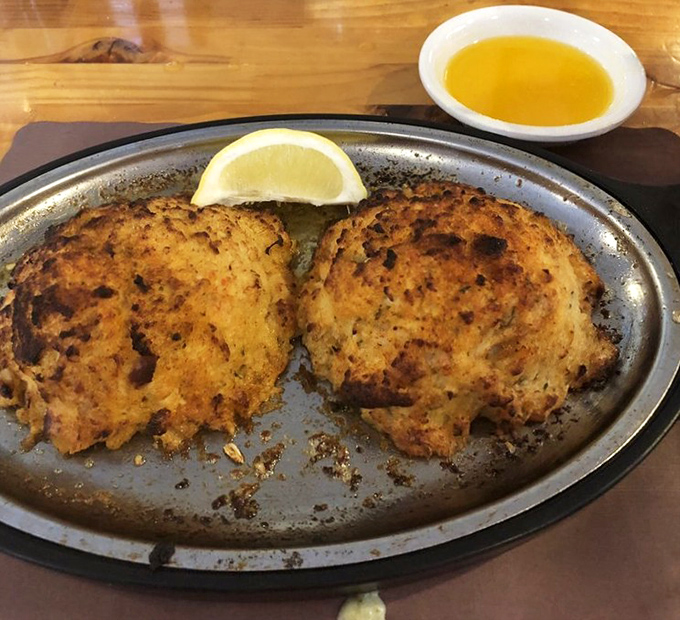 Golden-brown crab cakes that don't skimp on the crab&mdash;a rarity that deserves a moment of silent appreciation and a squeeze of lemon.