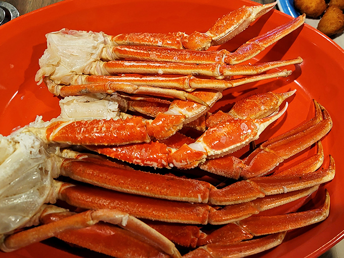 These crab legs aren't just food; they're an interactive experience that rewards your labor with sweet, tender meat worth every crack.