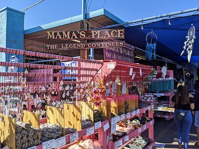 Mama's Place: The Legend Continues isn't just a sign—it's an invitation to explore handcrafted treasures and southwestern gems that tell stories.