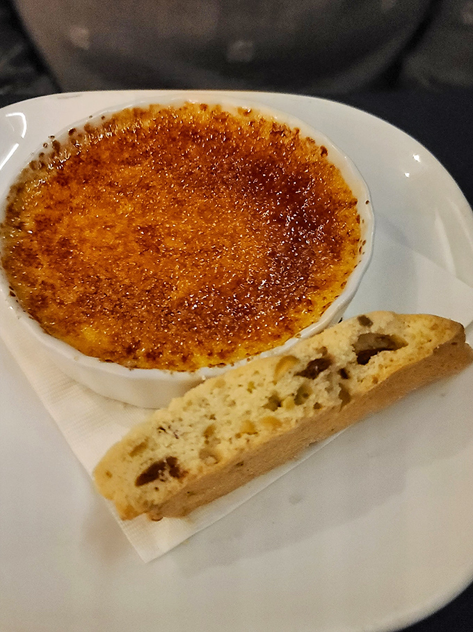 The star of the show: a cr&egrave;me br&ucirc;l&eacute;e with a sugar crust so perfectly caramelized, it should have its own Instagram account.