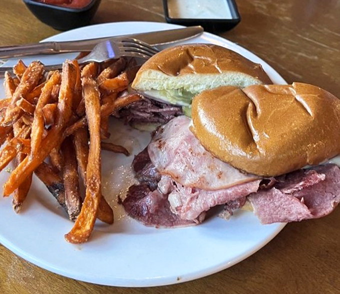 The Cuban that launched a thousand road trips. Those sweet potato fries aren't just a side dish&mdash;they're a supporting actor deserving their own award.