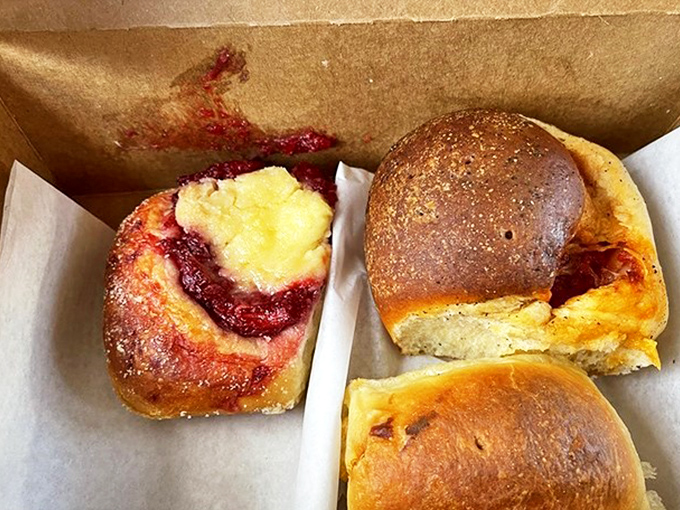 Pillowy dough cradles sweet and savory fillings &ndash; proof that sometimes the best things in life come in simple brown boxes.