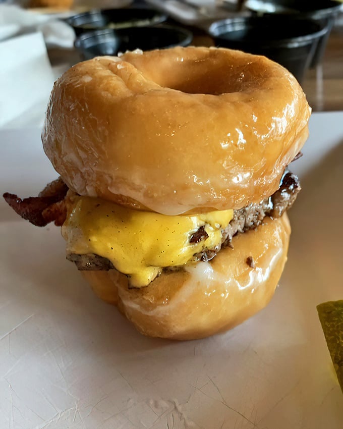 Behold the donut burger&mdash;where breakfast and lunch collide in a sweet-savory explosion that makes you wonder why more foods aren't served between glazed donuts.