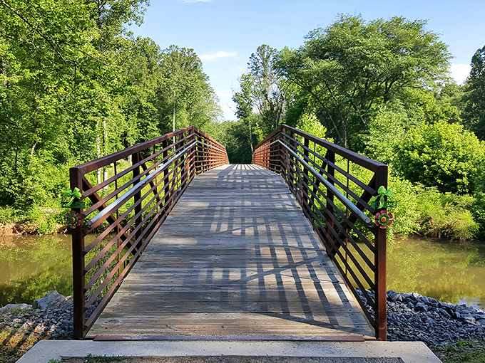 This wooden footbridge doesn't just connect two pieces of land&mdash;it links you to the tranquility that's become increasingly rare in our buzzing, beeping world.