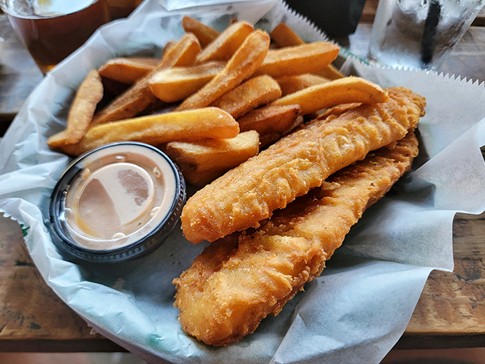 Golden, crispy perfection that shatters at first bite. These fish and chips aren't just food&mdash;they're an edible argument for taking the scenic route to Weston.