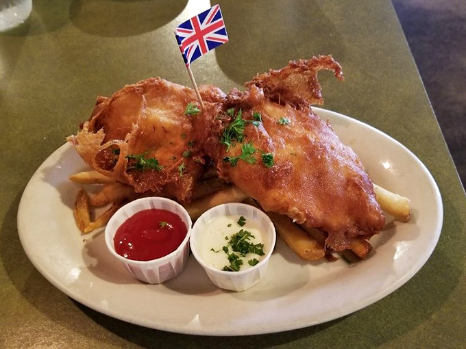 Behold the golden masterpiece that puts every other fish and chips to shame.