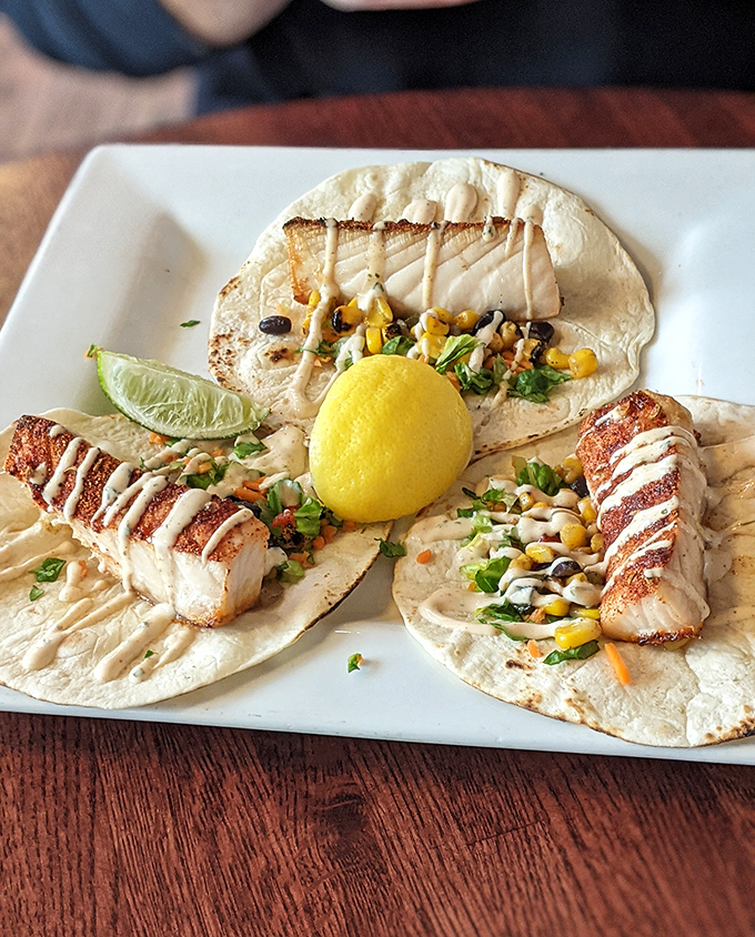 These fish tacos aren't just good "for Ohio" &ndash; they're legitimately spectacular, with perfectly seasoned fish, fresh toppings, and a sauce that deserves its own fan club.